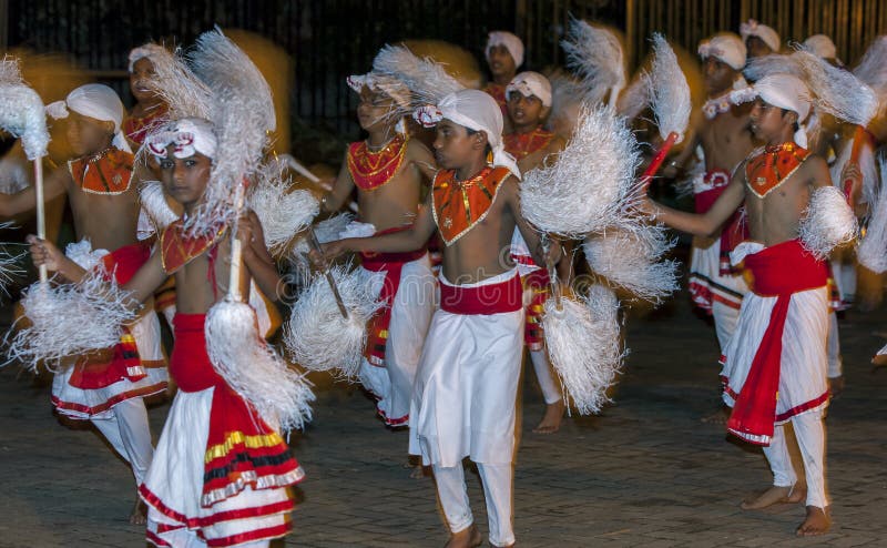 Colourful Chamara Dancers Perform during the Esala Perahera in Kandy ...