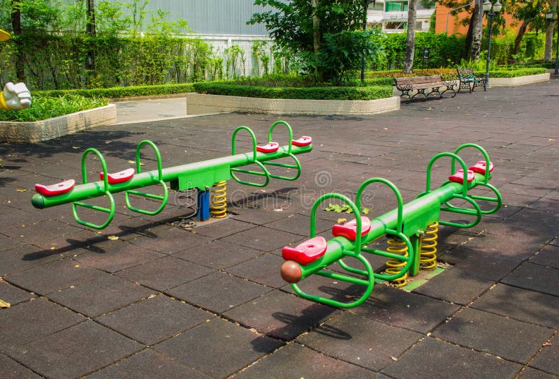 Colourful Children Playground Equipment Stock Photo - Image of playing ...
