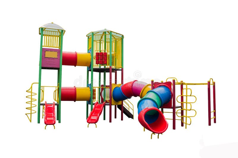 Colourful Children Playground Equipment Stock Photo - Image of safety ...