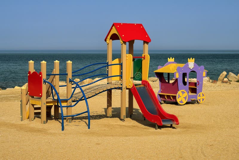 Colourful Childs Slide Playground Stock Image - Image of amusement ...