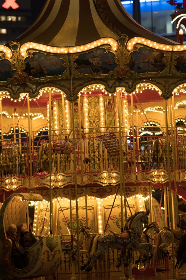 Colourful Christmas Carousel Stock Image - Image of destinations, noel ...