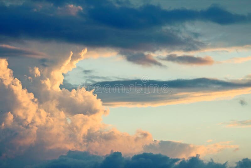 Colourful Clouds Heaven at Sunset Stock Image - Image of weather ...