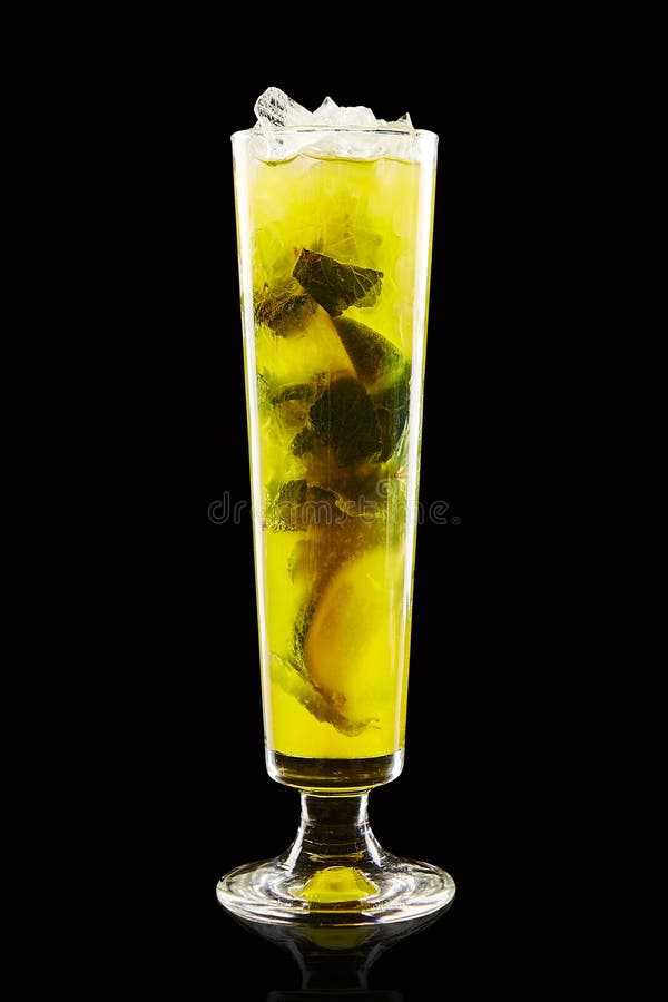 Colourful Cocktail on the Black Background Stock Image - Image of blue ...