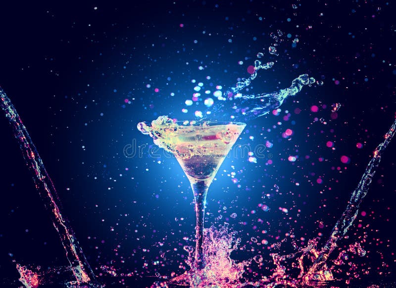 Colourful Cocktail in Glass with Splash Stock Image - Image of colorful ...