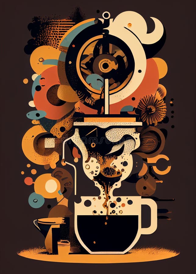 Colourful Coffee Concept Generative AI Illustration Stock Illustration ...