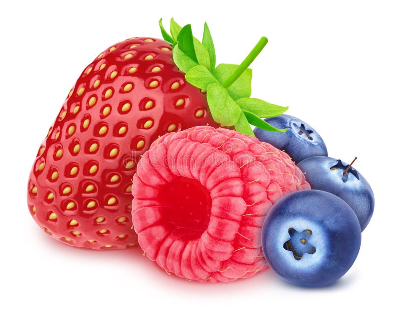 Colourful Composition with Berries Mix of Strawberry, Raspberry and ...