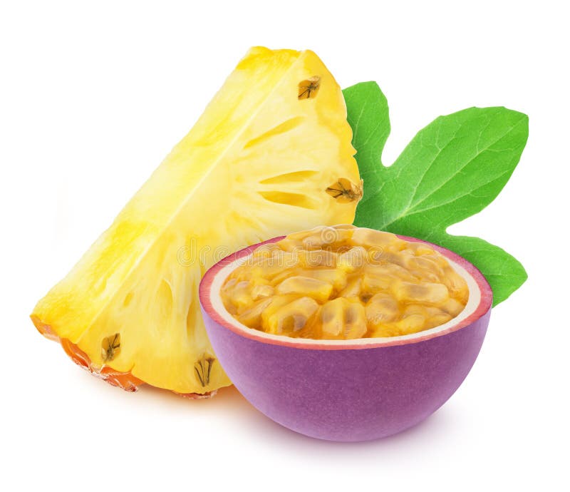 Colourful Composition With Cutted Tropical Fruits Pineapple And