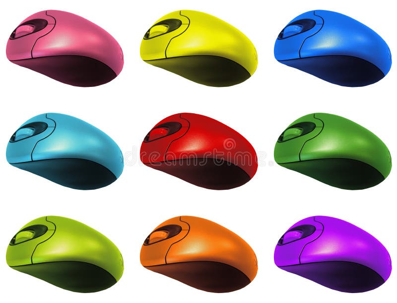 Colourful Computer Mouses stock photo. Image of green - 15143190