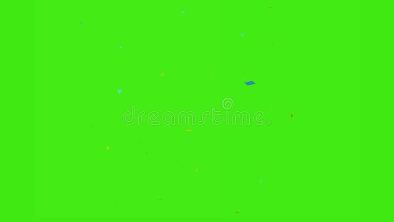 Colourful Confetti Explosion Animation of Falling on Green Screen ...