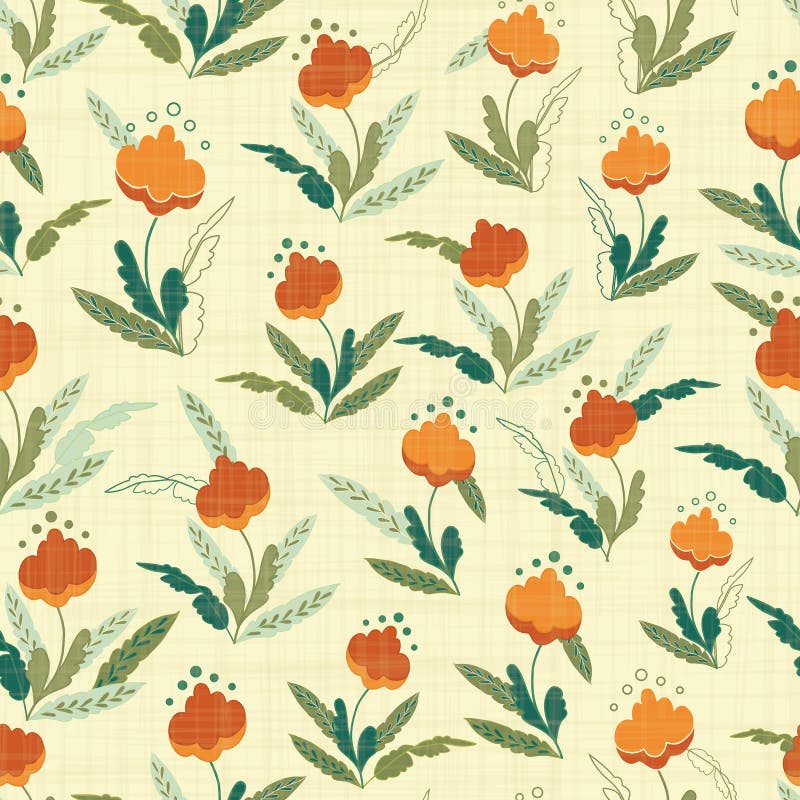 Colourful Cotton Plants Field on Light Fabric Textured Background ...