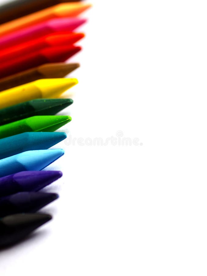 Colourful Crayons on White Background Stock Image - Image of background ...