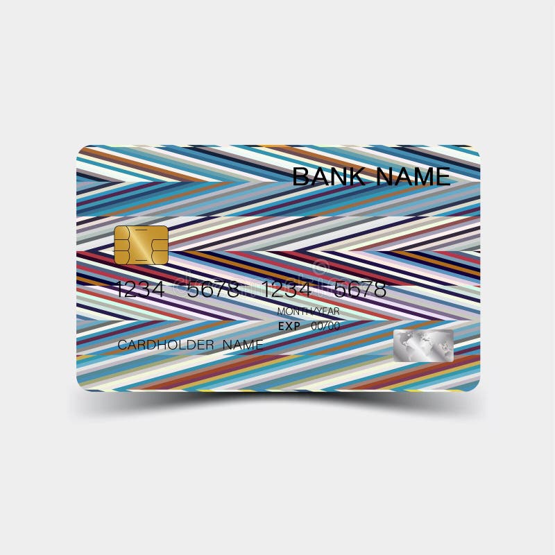 Colourful Credit Card Design. Stock Vector - Illustration of finance ...