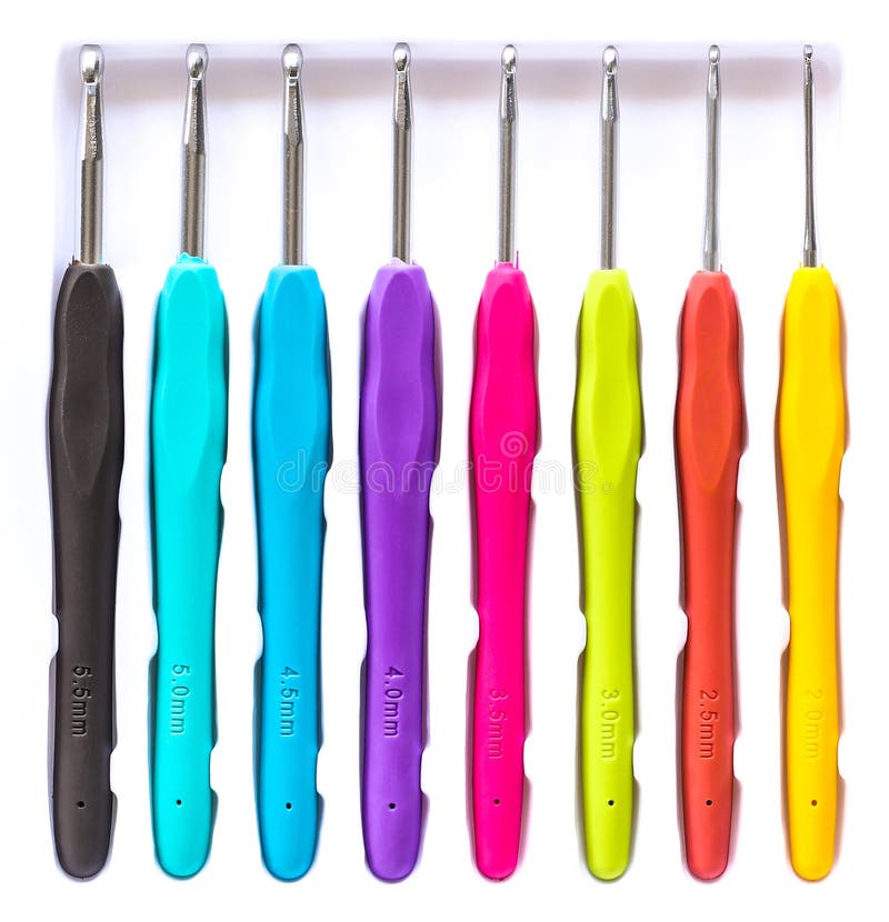 Colourful Crochet Hooks Set Stock Image - Image of colourful, color ...