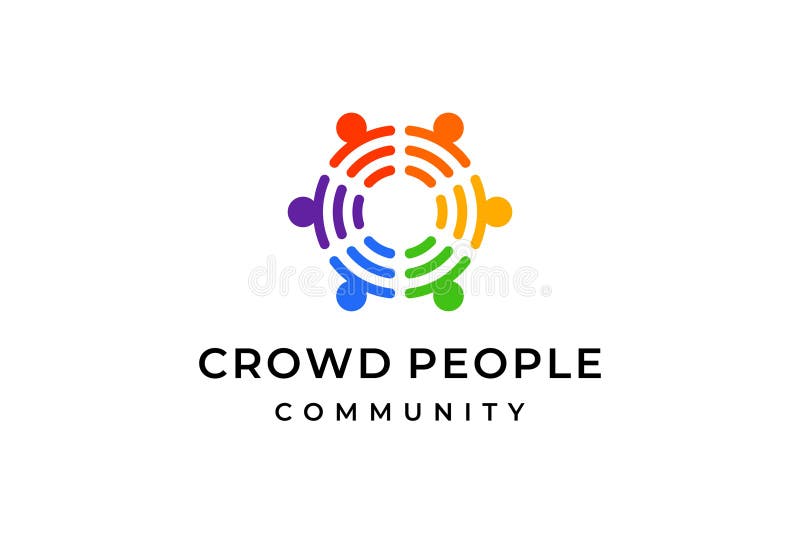 Colourful Crowd Logo Concept Stock Vector - Illustration of corporation ...
