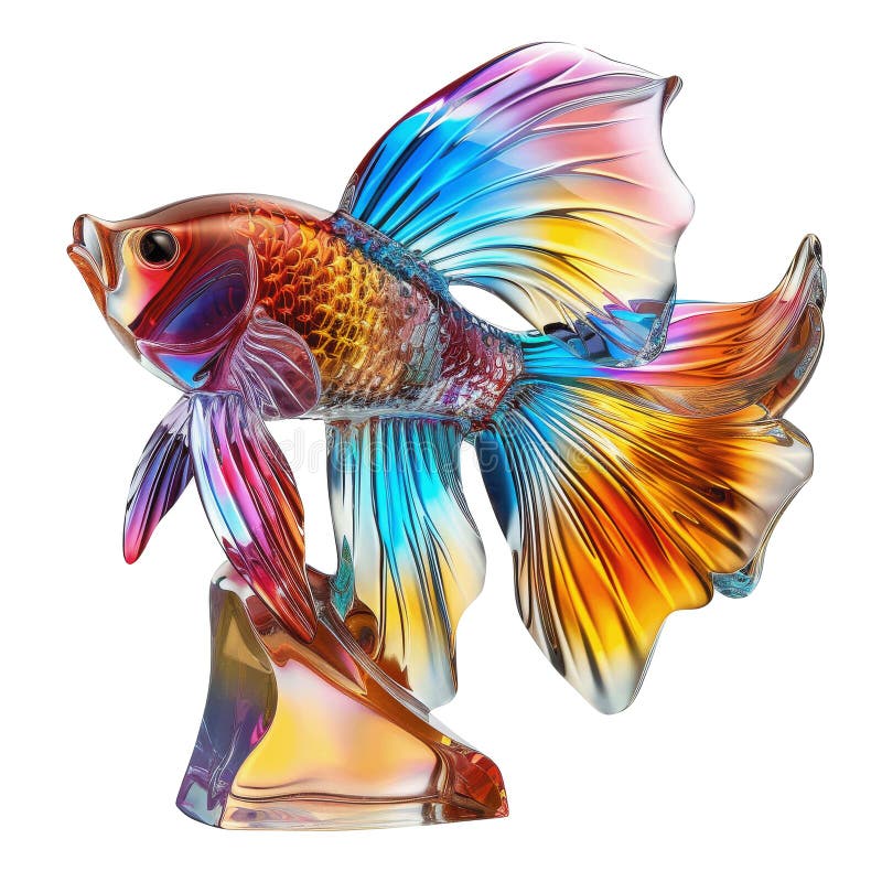 Colourful Crystal Fish Figurine Stock Image - Illustration of statue ...