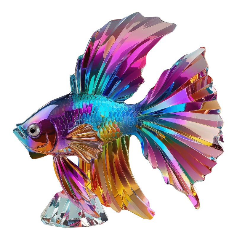 Colourful Crystal Fish Figurine Stock Photo - Illustration of ...