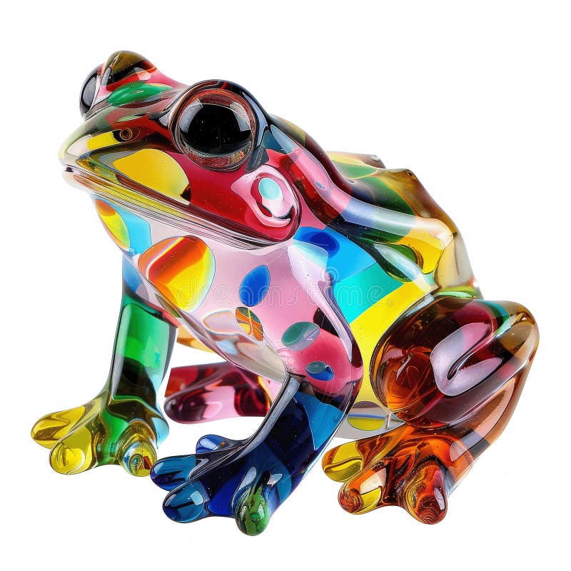 Colourful Crystal Frog Figurine Stock Image - Illustration of design ...