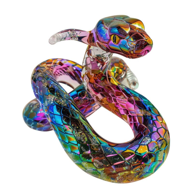 Colourful Crystal Snake Figurine Stock Photo - Illustration of design ...