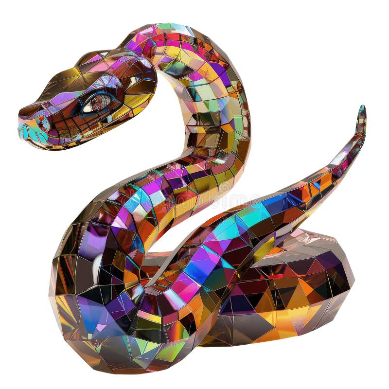 Colourful Crystal Snake Figurine Stock Image - Illustration of figurine ...