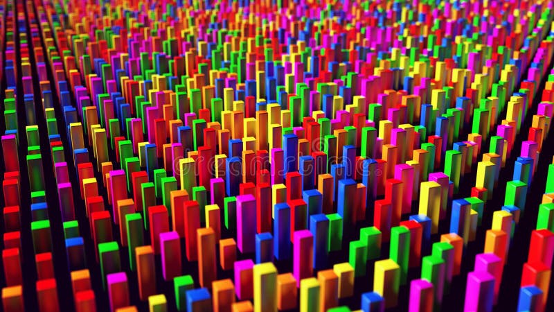 Colourful Cube Blocks Pattern Rainbow Candy Colours Glow Backdrop ...