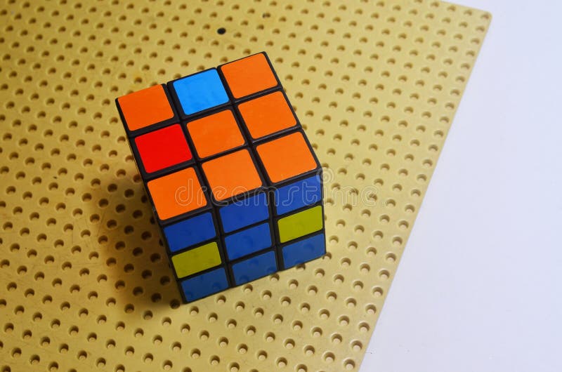 Colourful Cube Rubic on Shape Pattern Background Editorial Photo ...