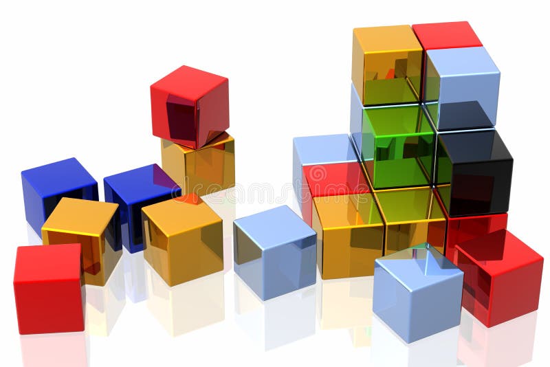 Colourful cubes stock illustration. Illustration of mathematics - 4662482