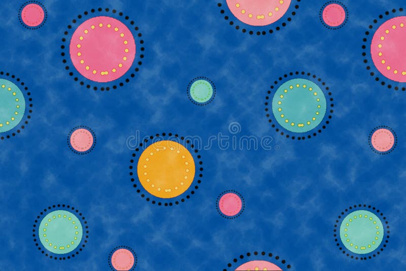 Colourful Dashed Circle with Paper Textured on Blue Background Stock ...