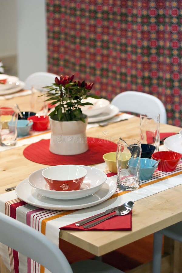 Colourful Decorated Dining Table in Restaurant Stock Photo - Image of ...