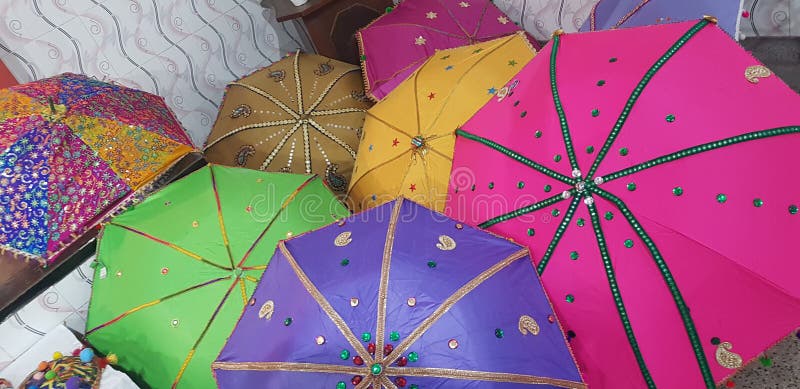 Colourful and Decorated Umbrellas Stock Image - Image of colourful ...