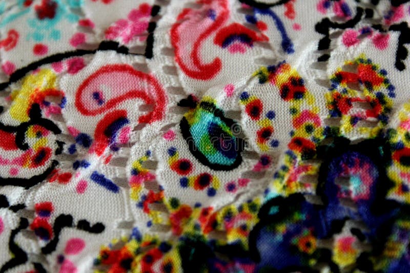 Colourful Print on Polyester Cloth Stock Photo - Image of colourful ...
