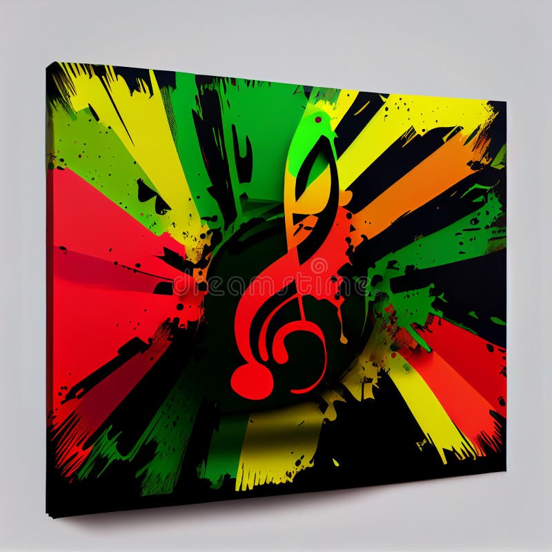 Colourful Digital Paint Reggae Music Abstract Background Stock ...