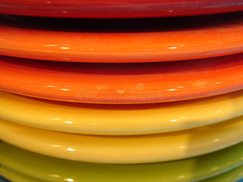 Colourful Dinner Plates stock photo. Image of green, shiny - 6138114