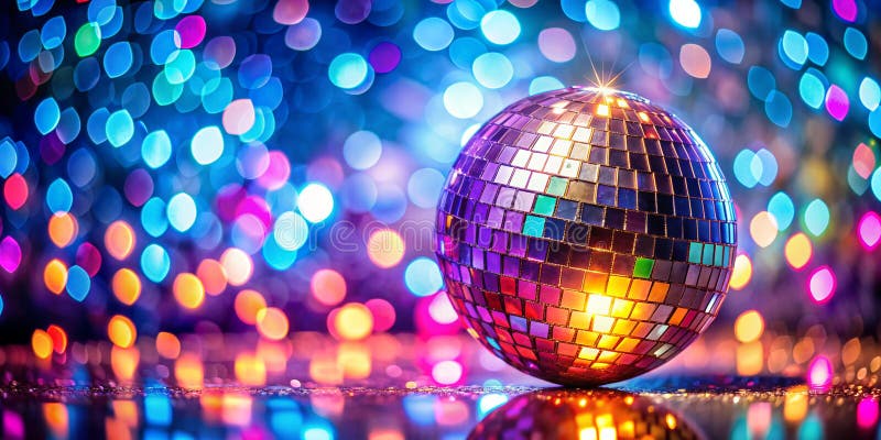 Colourful Disco Ball on Bokeh Background AI-Created Content Stock Image ... Colourful Disco Ball on Bokeh Background AI-Created Content Stock Image ...