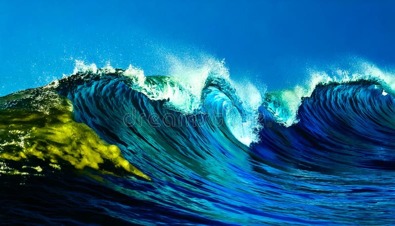 A Colourful Dramatic Abstract Sea Wave Image with Bright Colours Stock ...