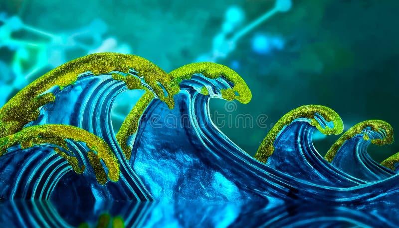 A Colourful Dramatic Abstract Sea Wave Image with Bright Colours Stock ...
