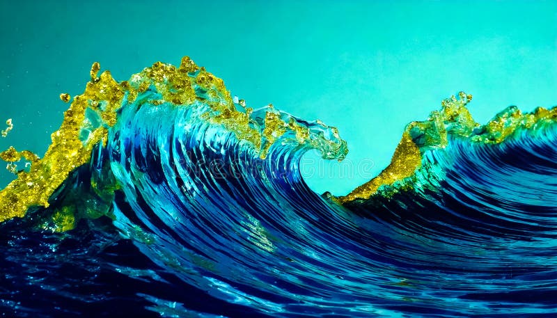 A Colourful Dramatic Abstract Sea Wave Image with Bright Colours Stock ...