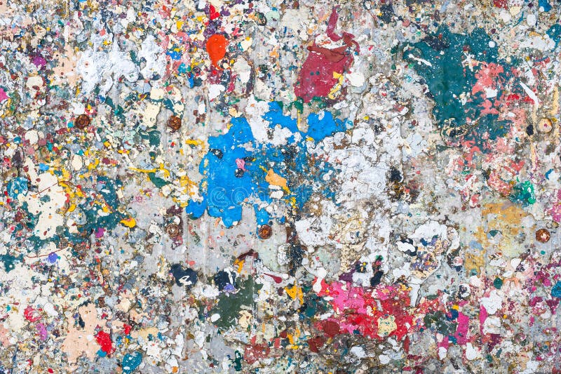 Colourful Dried Paint Splatters Stock Photo - Image of tool, paint ...