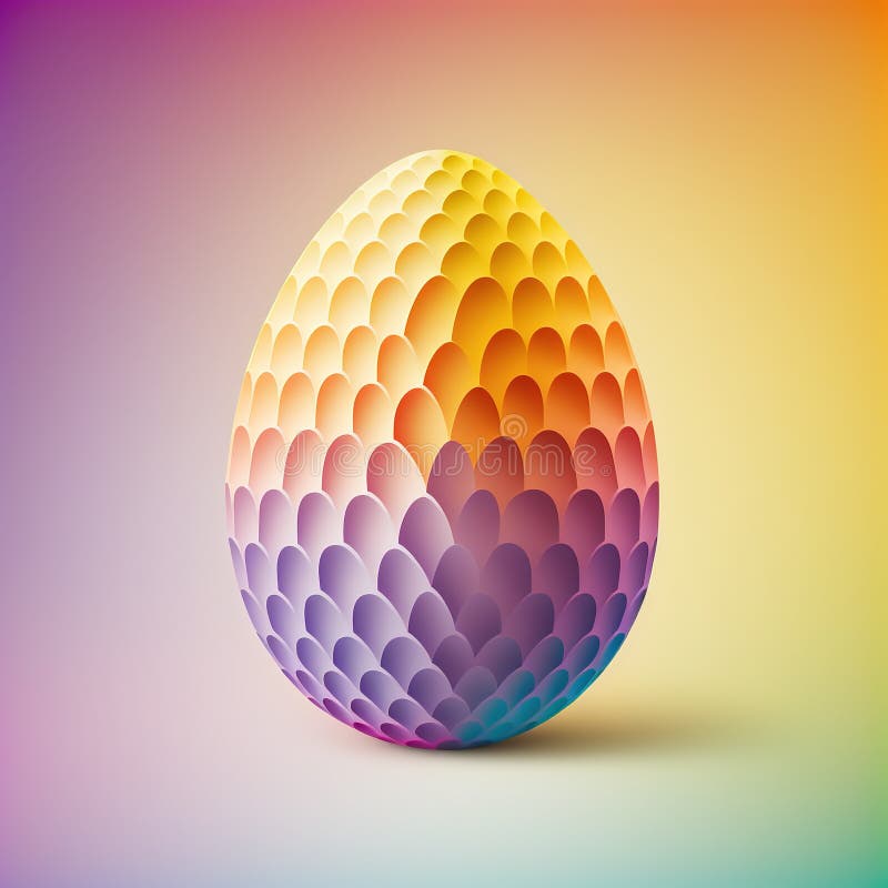 Colourful Easter Egg with Pattern on Yellow To Pink Colour, Created ...
