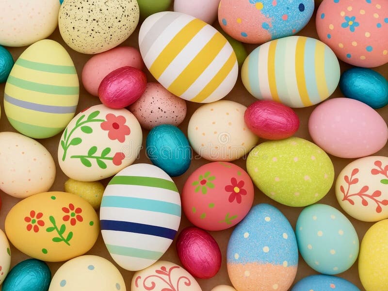 Colourful Easter Eggs Background Stock Illustration - Illustration of ...