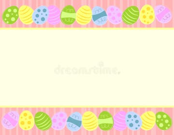 Colourful Easter Eggs Borders Stock Illustration - Illustration of ...