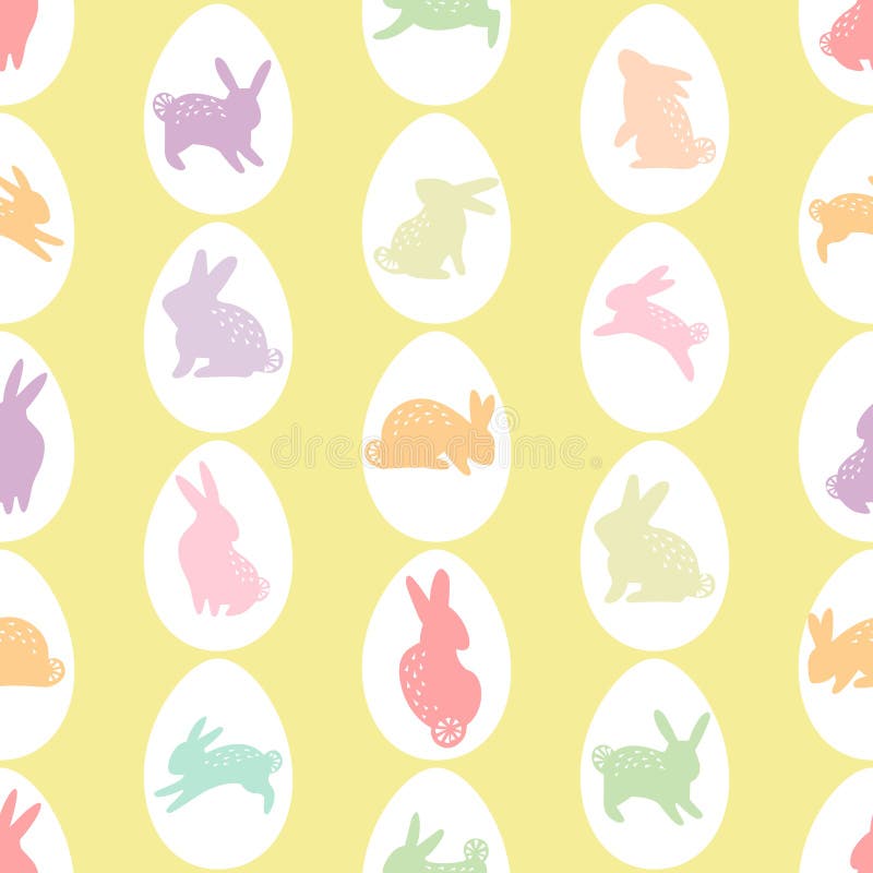 Colourful Easter Pattern with Bunnies and Eggs Stock Vector ...