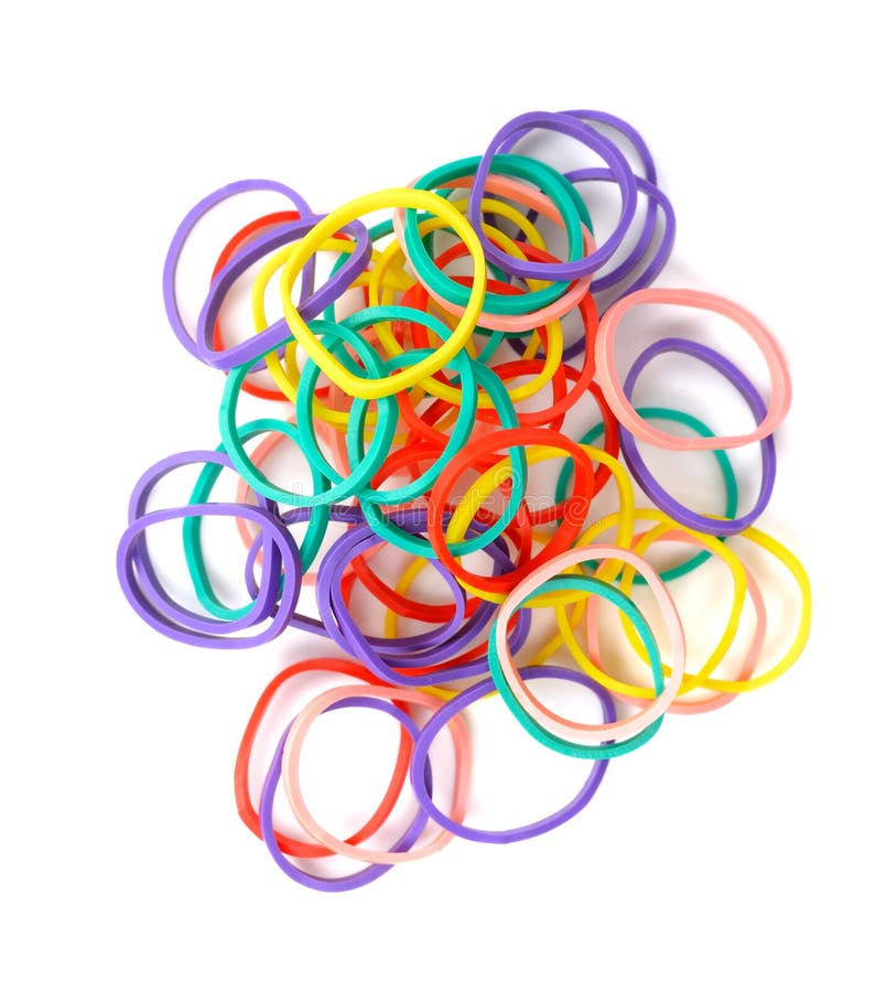 Colourful Elastic Bands Isolate on White Background Stock Photo - Image ...