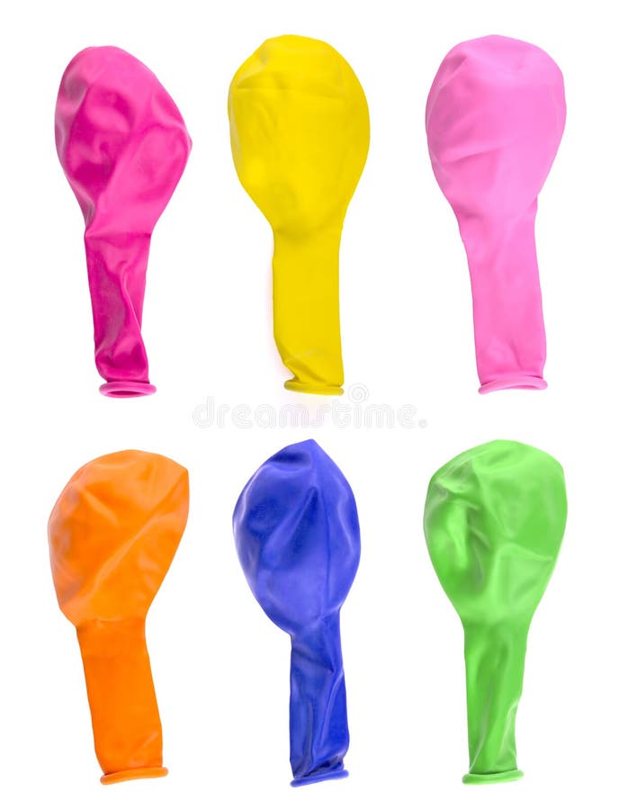 Colourful Empty Balloons Over a White Background Stock Image - Image of ...