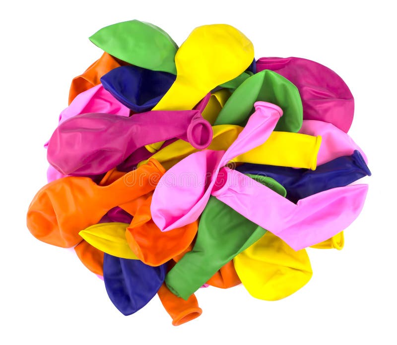 Colourful Empty Balloons Over a White Background Stock Photo - Image of ...