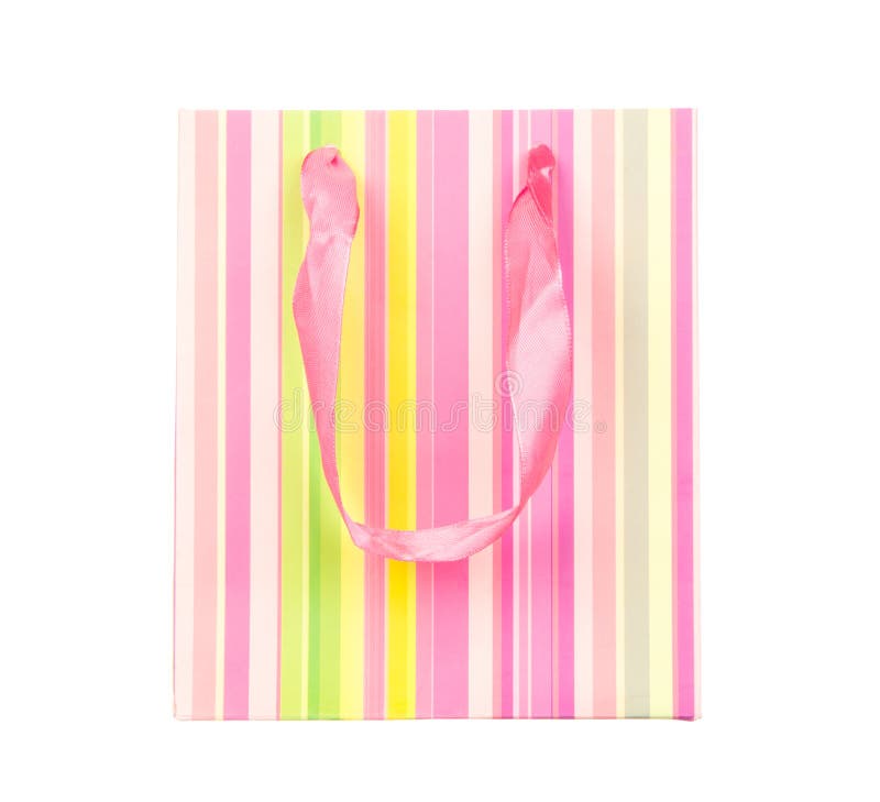 Colourful Empty Fashion Paper Bag Isolated on White Stock Photo - Image ...