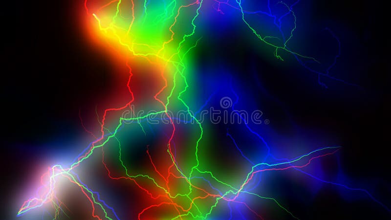 Colourful Energy Discharge 3d Rendering Stock Photo - Image of color ...
