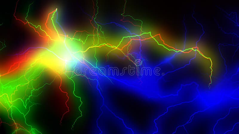 Colourful Energy Discharge 3d Rendering Stock Image - Image of bolt ...