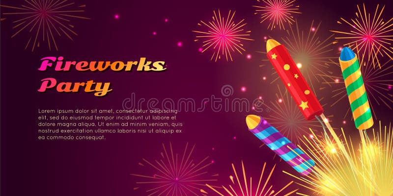 Colourful Exploding Rockets on Bright Background Stock Vector ...