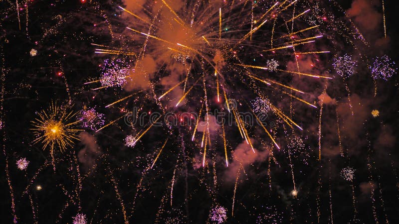 A Colourful Explosion of Fireworks in the Night Sky. Stock Photo ...