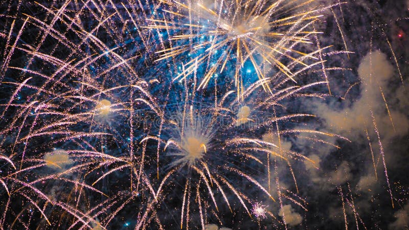 A Colourful Explosion of Fireworks in the Night Sky. Stock Image ...